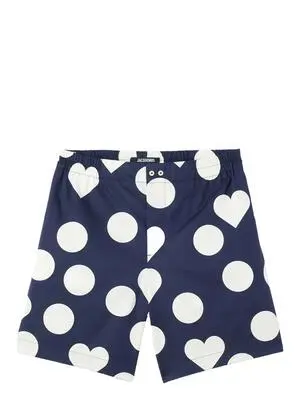Jacquemus Jacquemus Calecon Polka-Dot Print Shorts Navy