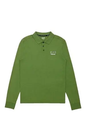 EA7 Polo Shirt With Logo Pattern - Green