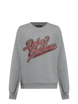 Dolce & Gabbana Logo Embroidered Sweatshirt - Mixed Ash