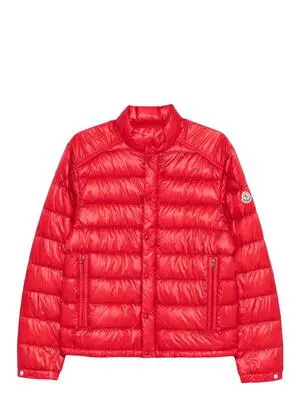 Moncler Quilted Button-up Short Padded Jacket - Red