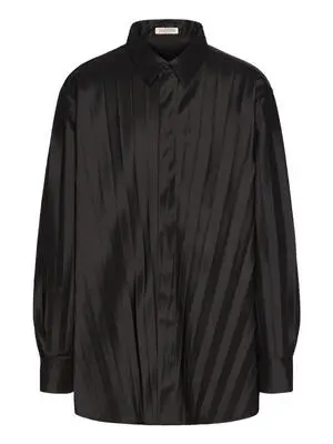 Valentino Garavani Pleated Concealed Fastened Shirt - Black