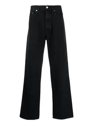 SUNFLOWER Logo Patch Straight-leg Jeans - Black