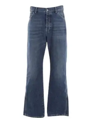 Alexander McQueen Logo Patch Wide Leg Jeans - Blue