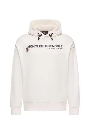 Moncler Long Sleeve Hoodie With Logo Print - White
