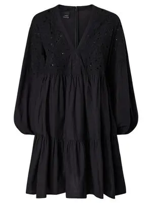 Pinko Embellished Openwork Mini Dress - Black