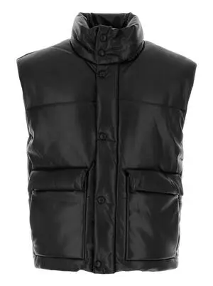 Nanushka Puffer Leather Vest - Black