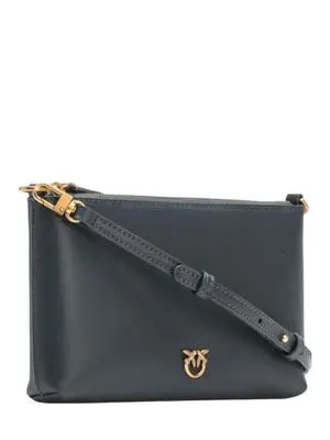 Pinko Logo Plaque Zipped Crossbody Bag - Black