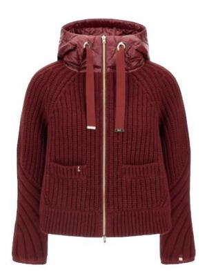 Herno Hooded Panelled Cardigan - Brown
