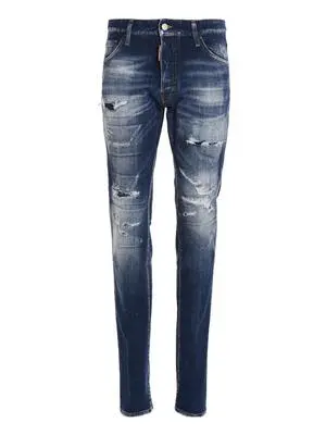 Dsquared2 Dsquared2 Distressed Straight Leg Jeans Blue