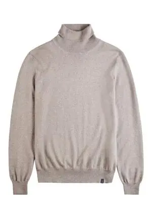 FAY Turtleneck Sweater With Ribbed Details - Gray