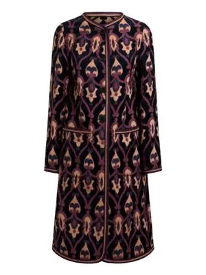 Etro Long Printed Coat - Multicolour On Blue Base