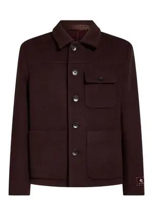 Etro Wool And Cashmere Jacquard Overshirt - Black
