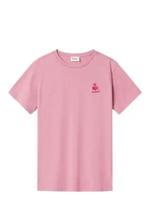 Isabel Marant Étoile Round Neck Embroidered Logo T-shirt - Pink