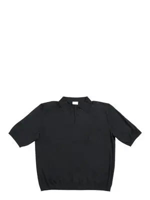 Saint Laurent V-neck Short-sleeved Polo Shirt - Black