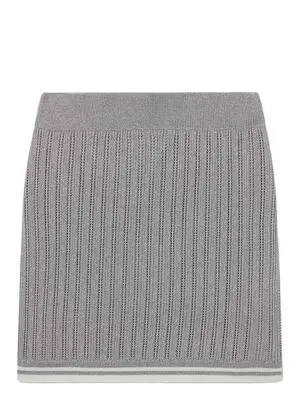 Casablanca Ribbed Knit Mini Skirt - Silver