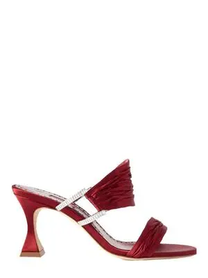 Manolo Blahnik Pleated High-heeled Sandals - Red