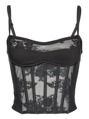 Pinko Lace Bustier Top - Black