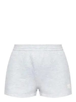 Alexander Wang Cotton Shorts With Logo Detail - Grey