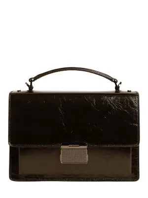 GOLDEN GOOSE Venezia Foldover Crossbody Bag - Black