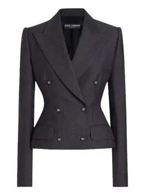 DOLCE & GABBANA Dolce & Gabbana Double-Breasted Tailored Jacket With DG Logo