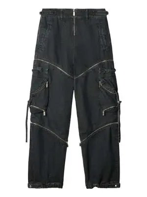 Off-White Zip Detailed Cargo Jeans - Black