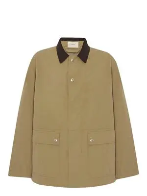 THE ROW Frank Cotton Jacket With Corduroy Collar - Dark Brown