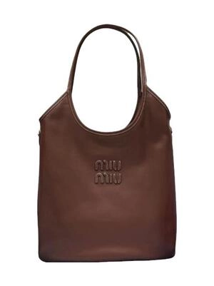 Miu Miu Miu Miu Ivy Logo-Lettering Tote Bag Heather