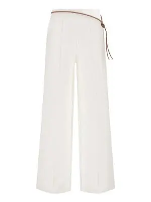 Herno Flared Pants With Elasticated Waist - Natural