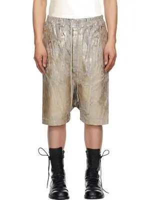 Rick Owens Drawstring Dropped Crotch Shorts - Golden