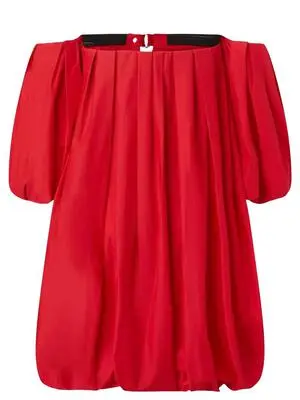 Pinko Off-shoulder Pleated Mini Dress - Red