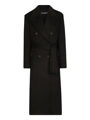 Dolce & Gabbana Double-breasted Belted Coat - Black