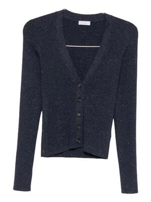 Brunello Cucinelli Brunello Cucinelli Long Sleeve V-Neck Cardigan Navy