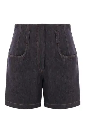 Brunello Cucinelli High-waisted Denim Shorts - Blue