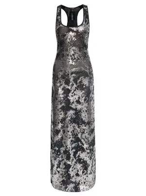 DIESEL® C-finishnet Maxi Dress With Open Back And Racerback - Silver