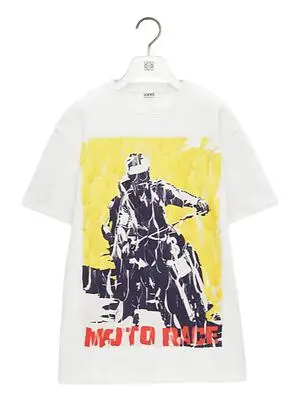 Loewe Relaxed Fit Cotton Blend T-shirt With Anagram Embroidery - Multi-color