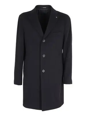 Tagliatore Classic Lapel Coat - Black