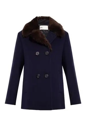 TORY BURCH Tory Burch Notched Lapel Shearling Jacket