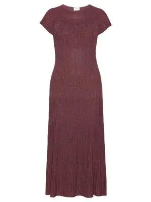 Marella Lurex-detail Knit Fit-and-flare Midi Dress - Hydrangea