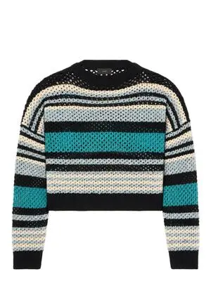 Alanui Ocean Stripes Open-knit Sweater - Black