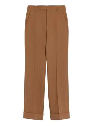 Valentino Garavani Pleated Straight Leg Trousers - Brown