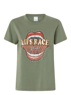 Pinko Lips Race Graphic T-shirt - Green