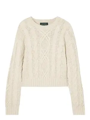 POLO RALPH LAUREN Polo Ralph Lauren Cropped Cable-Knit Cotton, Wool And Hemp-Blend Sweater