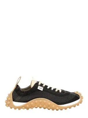 Ami Mirage Textured Low-top Sneakers - Black