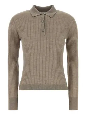 MAX MARA Max Mara Ribbed Knit Polo Shirt
