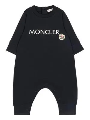 Moncler Logo Print Baby Grow - Blue
