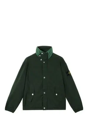 Stone Island Logo Patch Stand Collar Jacket - Juniper