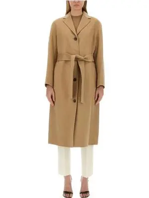 Theory Belted Straight Hem Coat - Green