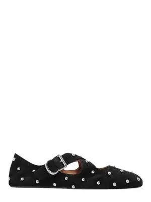 Alaïa Studded Mary Jane Flats - Black