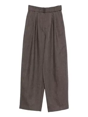 Soeur Pleated Belted Trousers - Black
