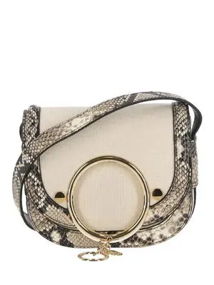 See By Chloé Flip Shoulder Bag With Gold Tone Ring - Nude